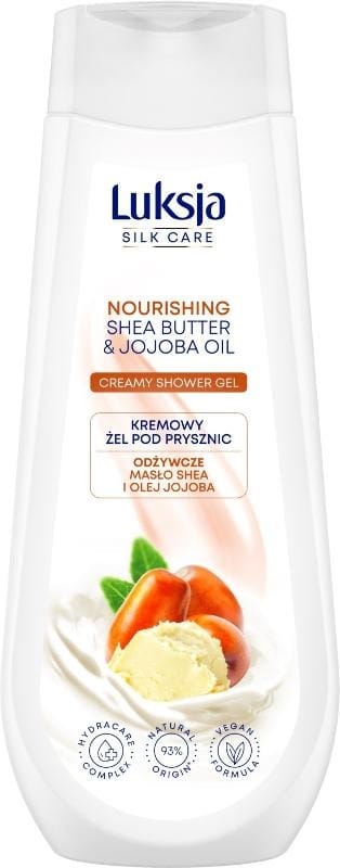 Средство для душа Luksja Silk Care питательный кремовый гель для душа масло ши и масло жожоба, 500 мл