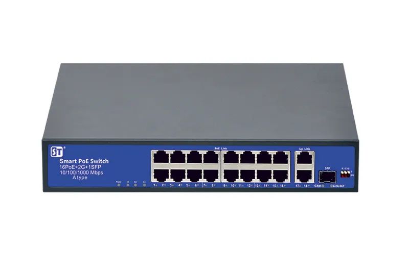 ST-S165POE (2G/1S/250W/A)PRO Коммутатор 16 порта PoE(15-30Вт*16)+2 порта 1Гбит/с+1 порт SFP