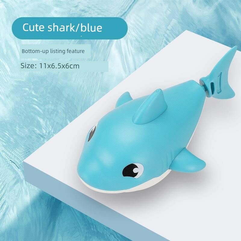 Синяя игрушечная акула для ванны, пластиковая игрушка с водным игрой, безопасный материал для купания, 80-120 символов