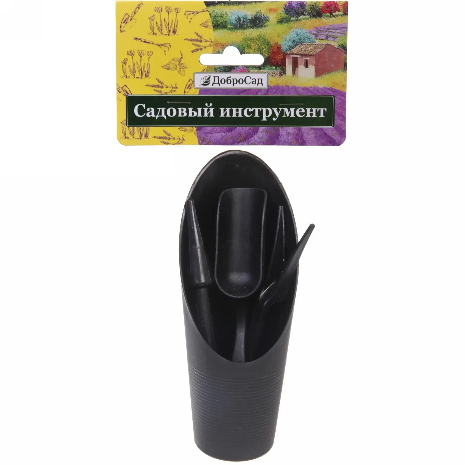 Набор садовых инструментов 'Алоэ', 4 предмета, пластик, черный