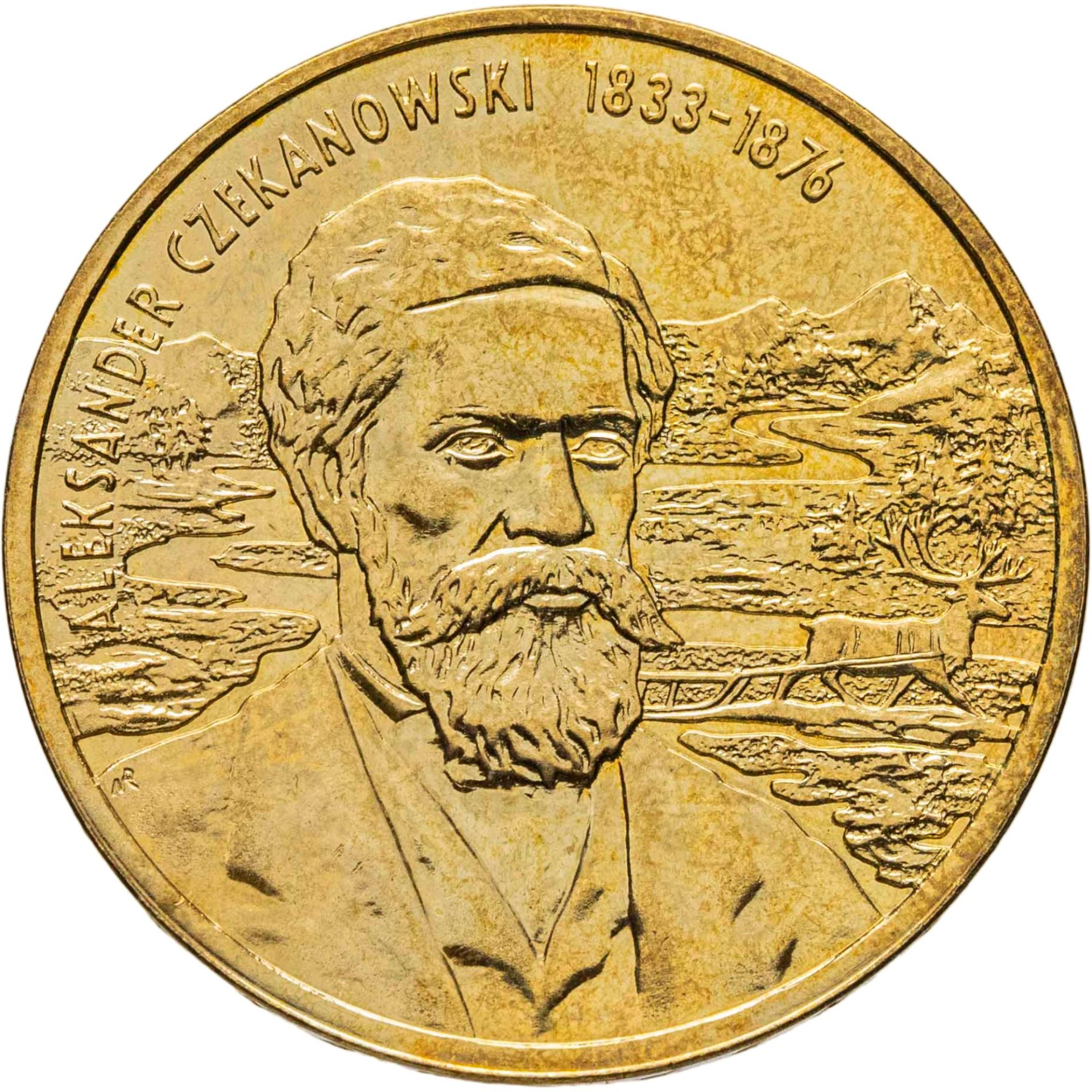 Польша 2 злотых 2004 "Польские путешественники - Александр Чекановский", Латунь, в сохранности UNC