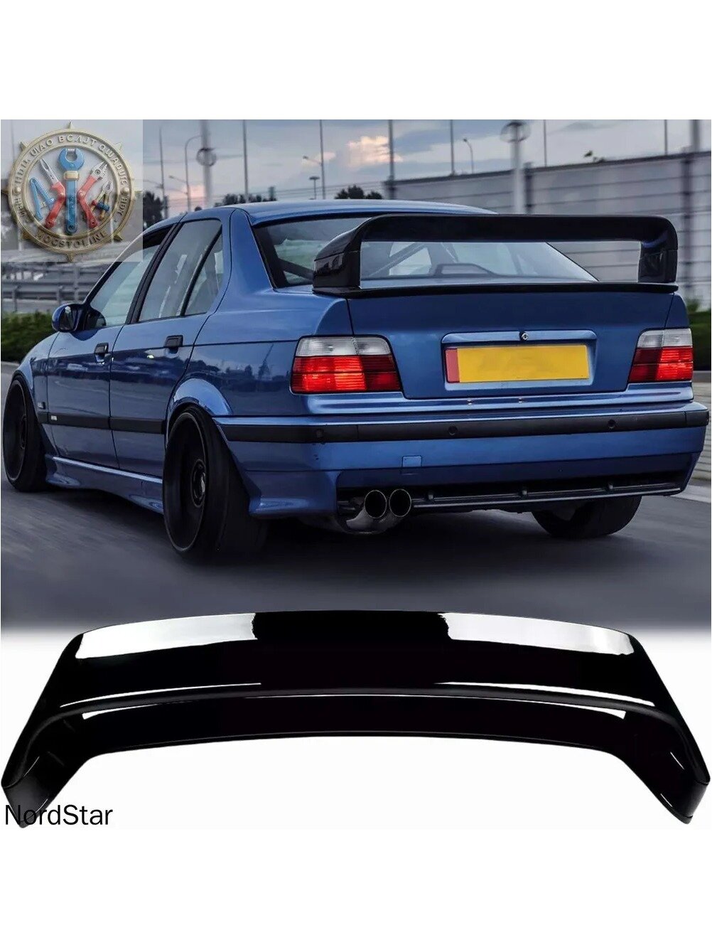 Спойлер на крышку багажника для BMW E36 Coupe, черный глянцевый, ABS пластик, 1 шт.