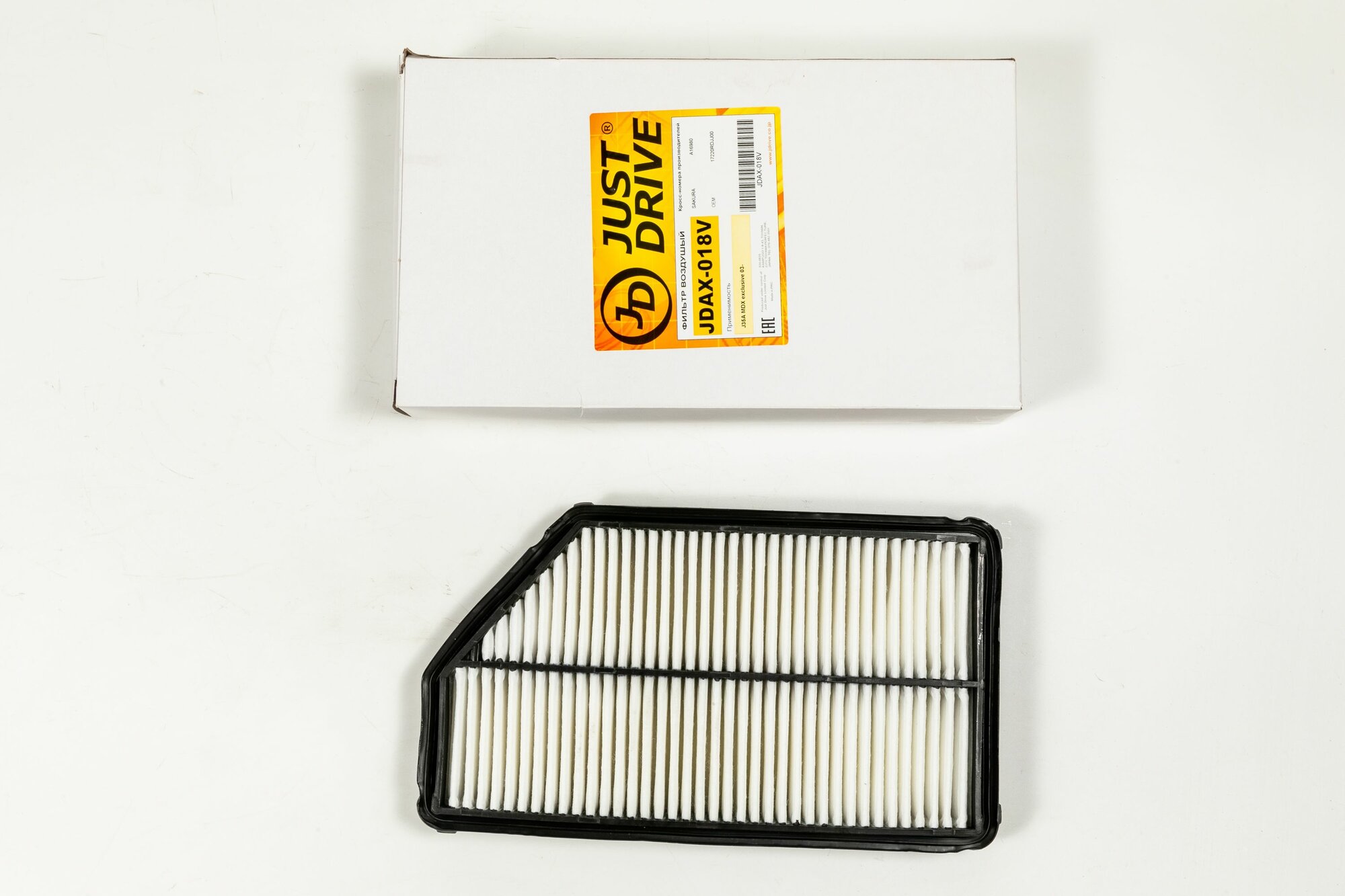 Фильтр воздушный, для Акура MDX 2000-2005, Хонда Пилот 2005-2008 OEM 17220RDJJ00 арт JDAX018V
