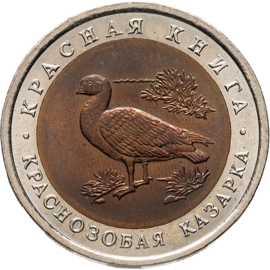 10 рублей 1992 ЛМД краснозобая казарка
