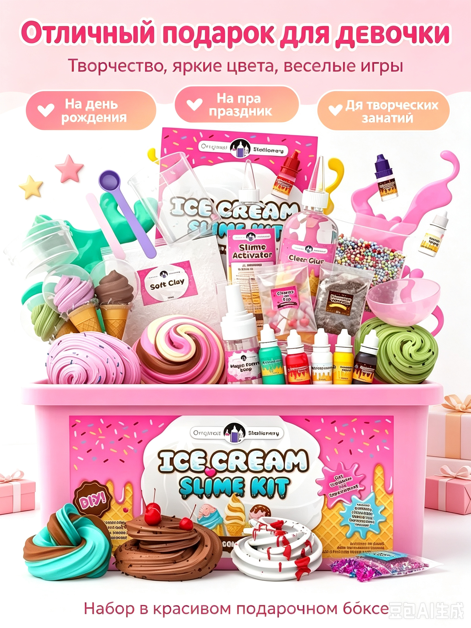 Набор для слайма DIY, 12 цветов, детская игрушка для творчества
