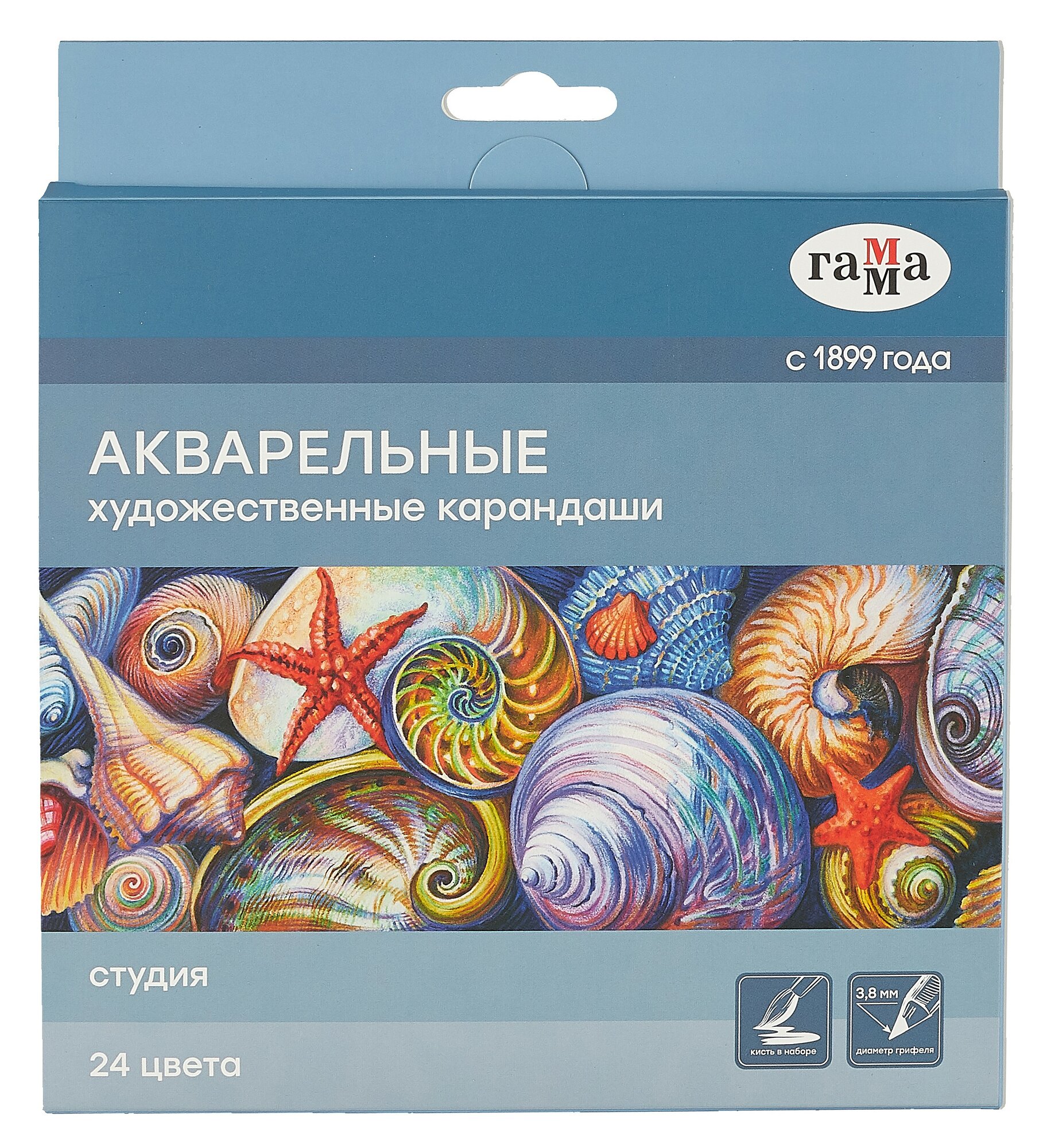 Карандаши акварельные «Студия», 24 цвета, гамма