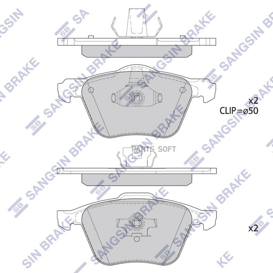 Колодки тормозные Volvo S60/V70/S80/XC70/XC90 98- передние SANGSIN BRAKE SANGSIN BRAKE SP4363 | цена за 1 шт