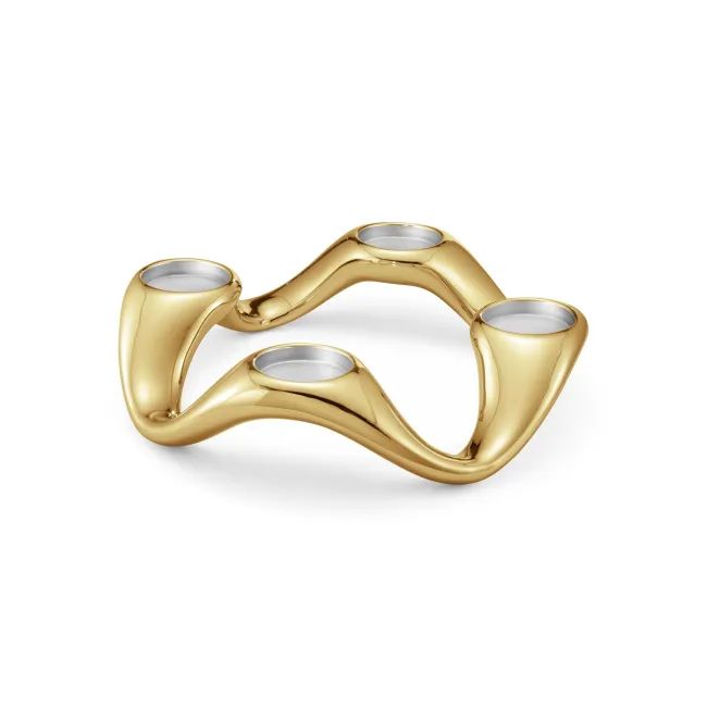 Круглый подсвечник Georg Jensen Cobra, 33 см, на 4 свечи, цвет золото
