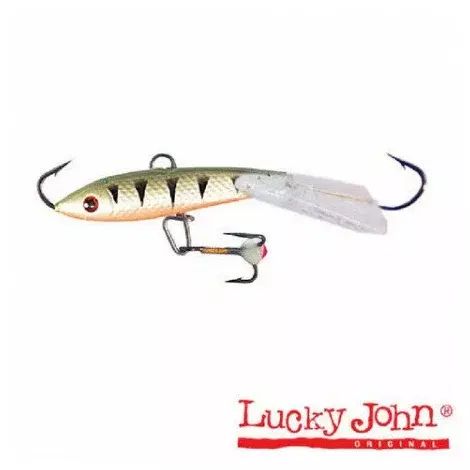 Балансир Lucky John Fin №5 с тройником (70мм, 20гр) для зимней рыбалки, глухозимья / уловистая рыболовная приманка виб Лаки Джон Фин, ловля хищника: щуки, судака, окуня, оснащен тройником