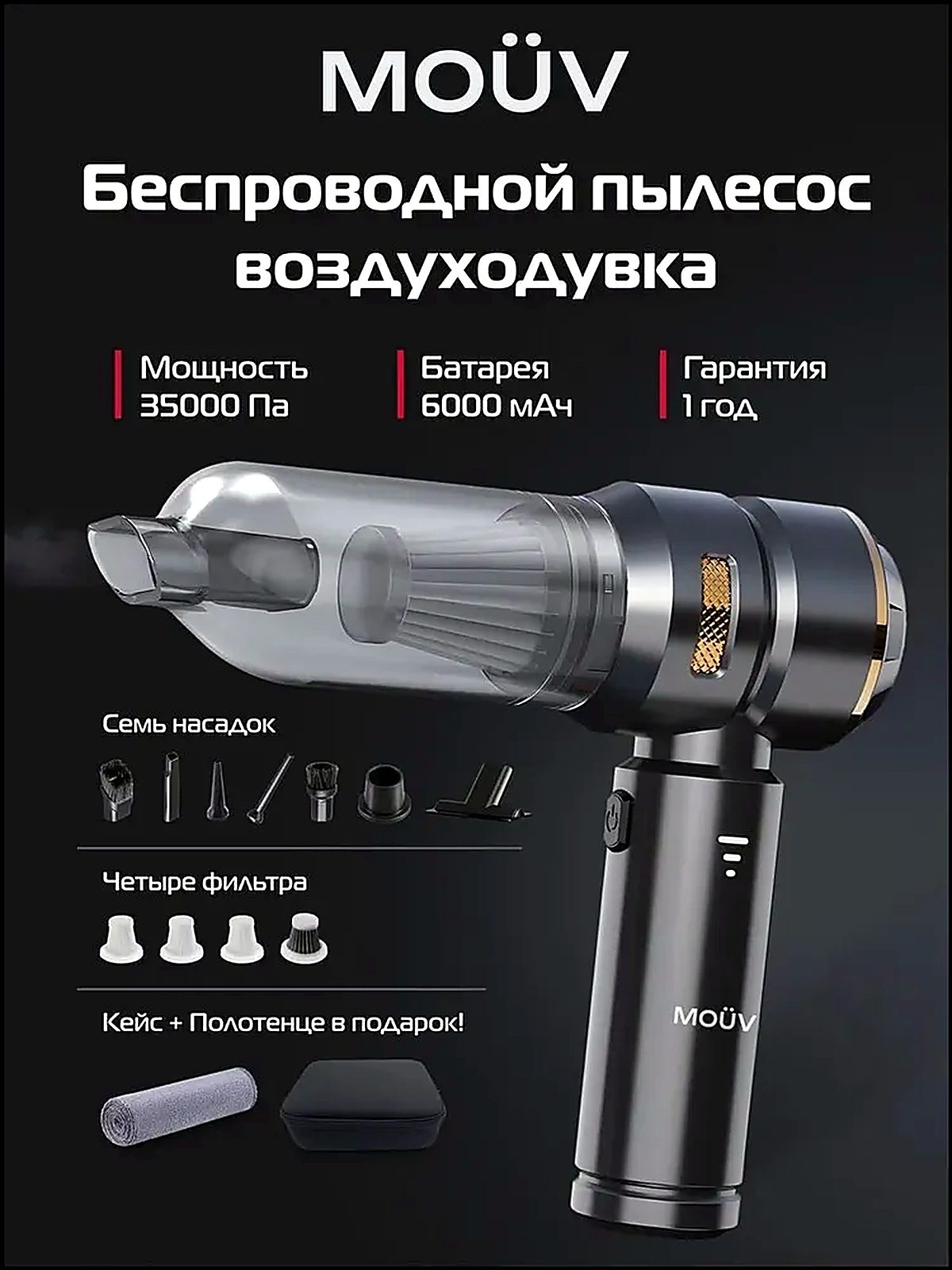 Мощный беспроводной бестселлер для чистки автомобиля, вес 0.56 кг, тип Пылесос