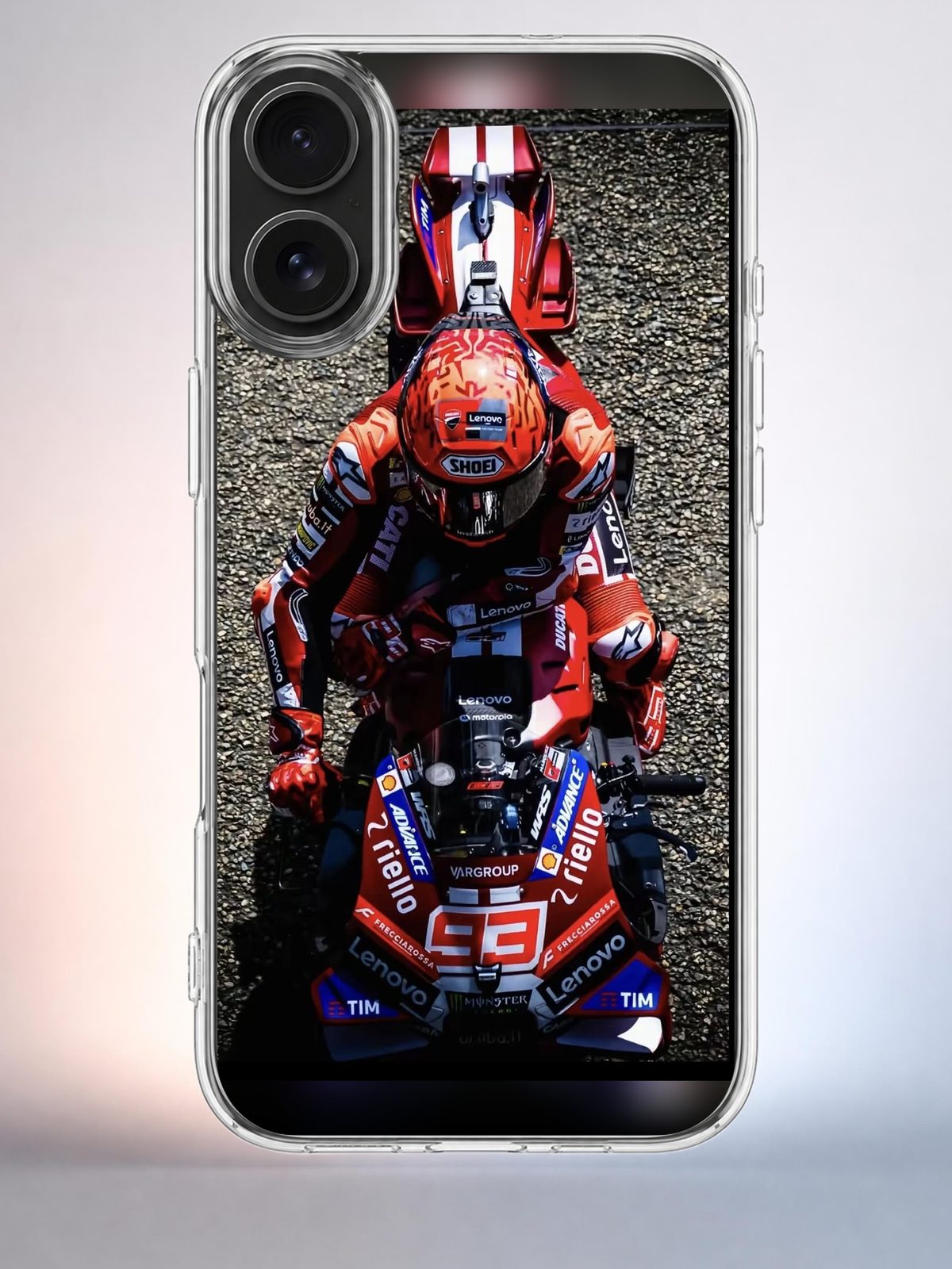 Чехол iPhone 16 Мотоциклист MotoGP Y2K Indie Sleaze
