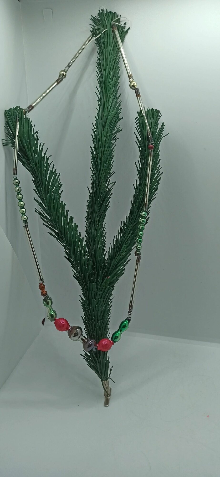 Винтажные советские елочные бусы из стекляруса, СССР, 75-80 см, ф33