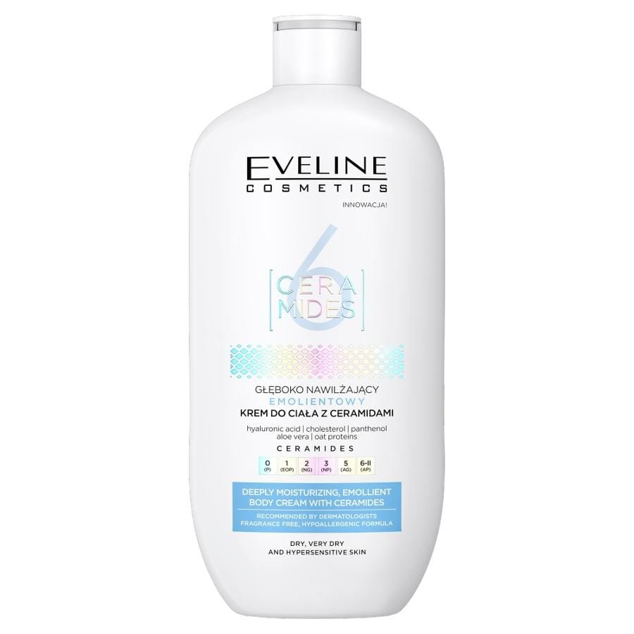 Крем для тела Eveline Cosmetics 6 ceramides, глубоко увлажняющий эмолентный, 350 мл