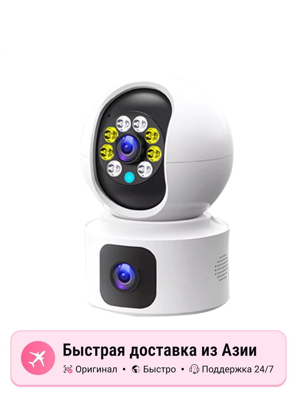 Камеры видеонаблюдения Luowice 6233342, белые, 64G Internal Memory Card, 【Dual Camera WiFi Extension Cable Version】