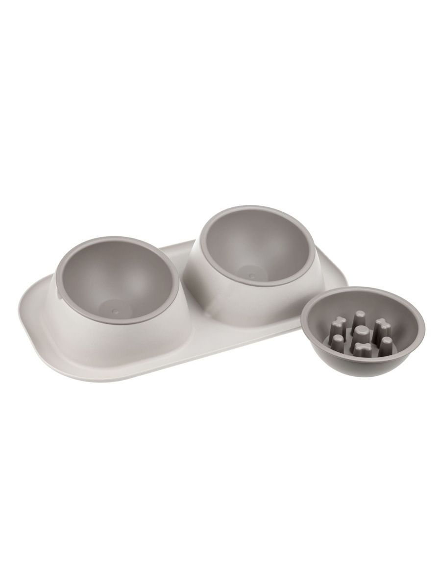 HOMEPET Миска для животных Frost Touch Maxi двойная капучино, 2 x 0,45 л