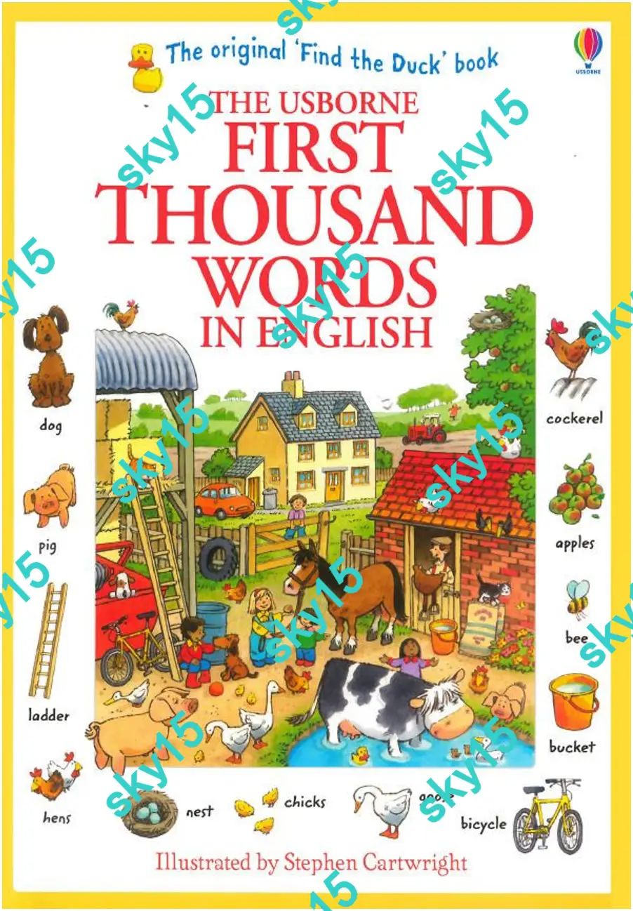 Usborne First Thousand Words in English Kids Picture Dictionary Early Learning Paperback