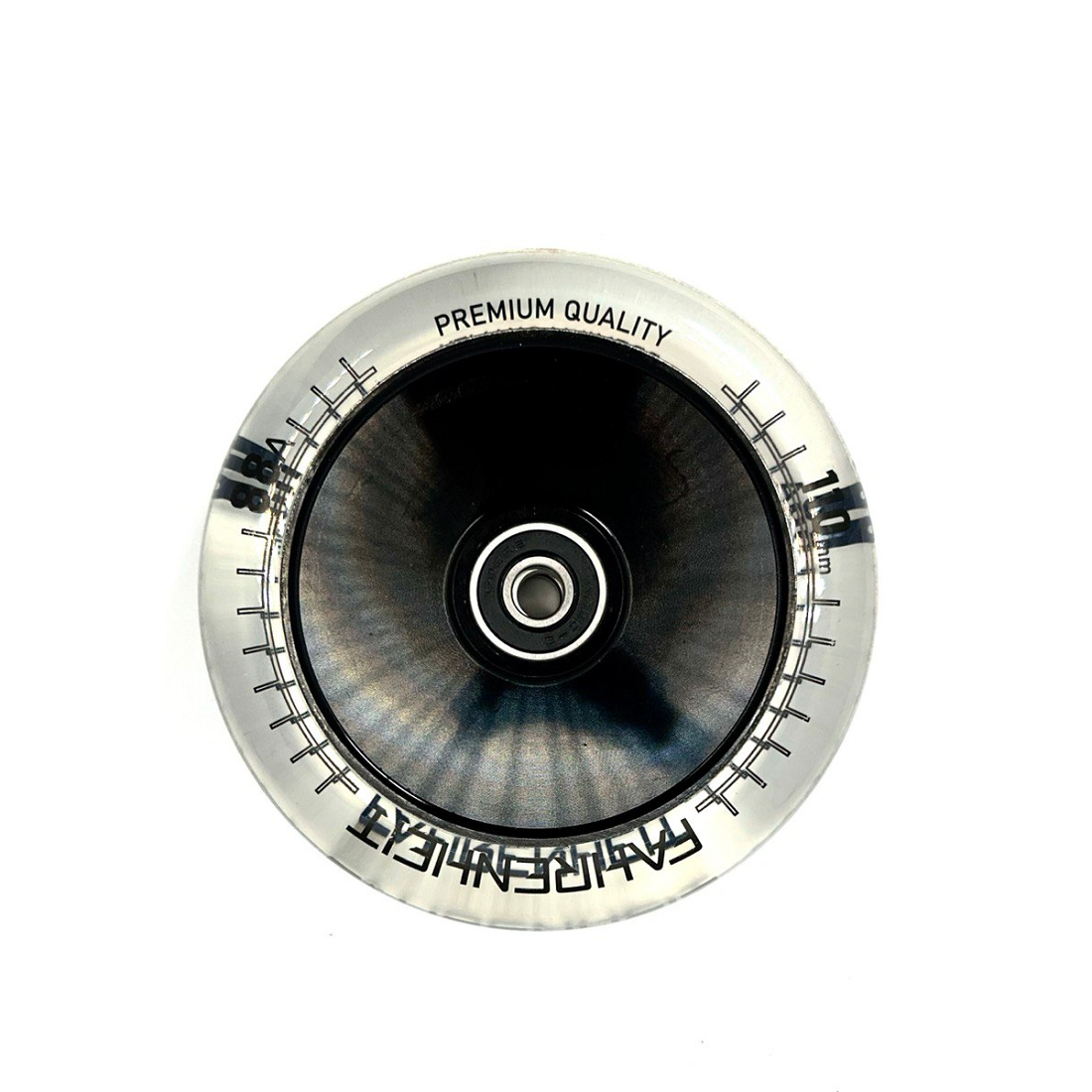 Колесо Fahrenheit 110*24 mm Hollow core, черный / прозрачный