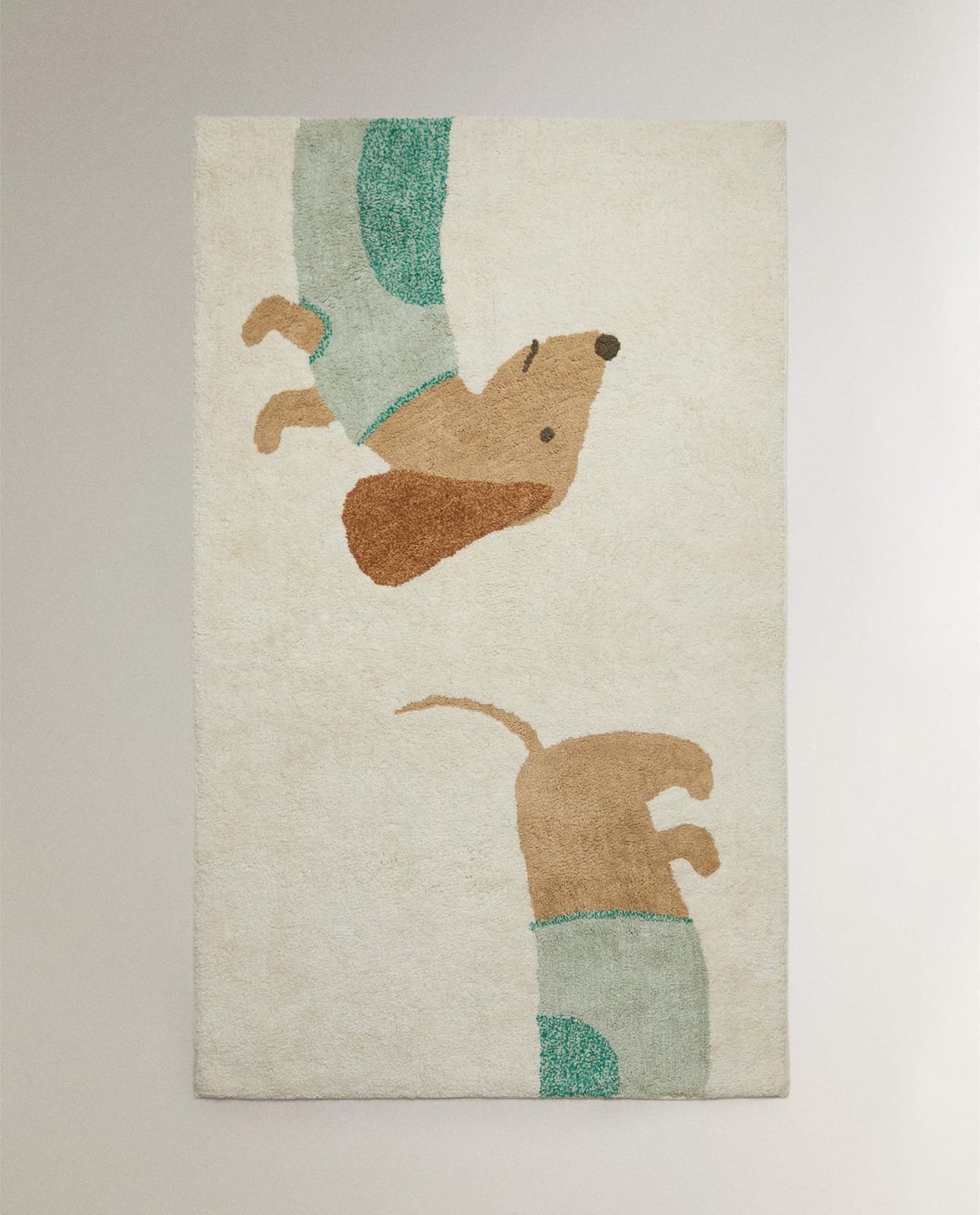Ковер ZARA HOME детский хлопковый ковер с собакой, сломанный белый, 90x150 см 5637/029/251-90