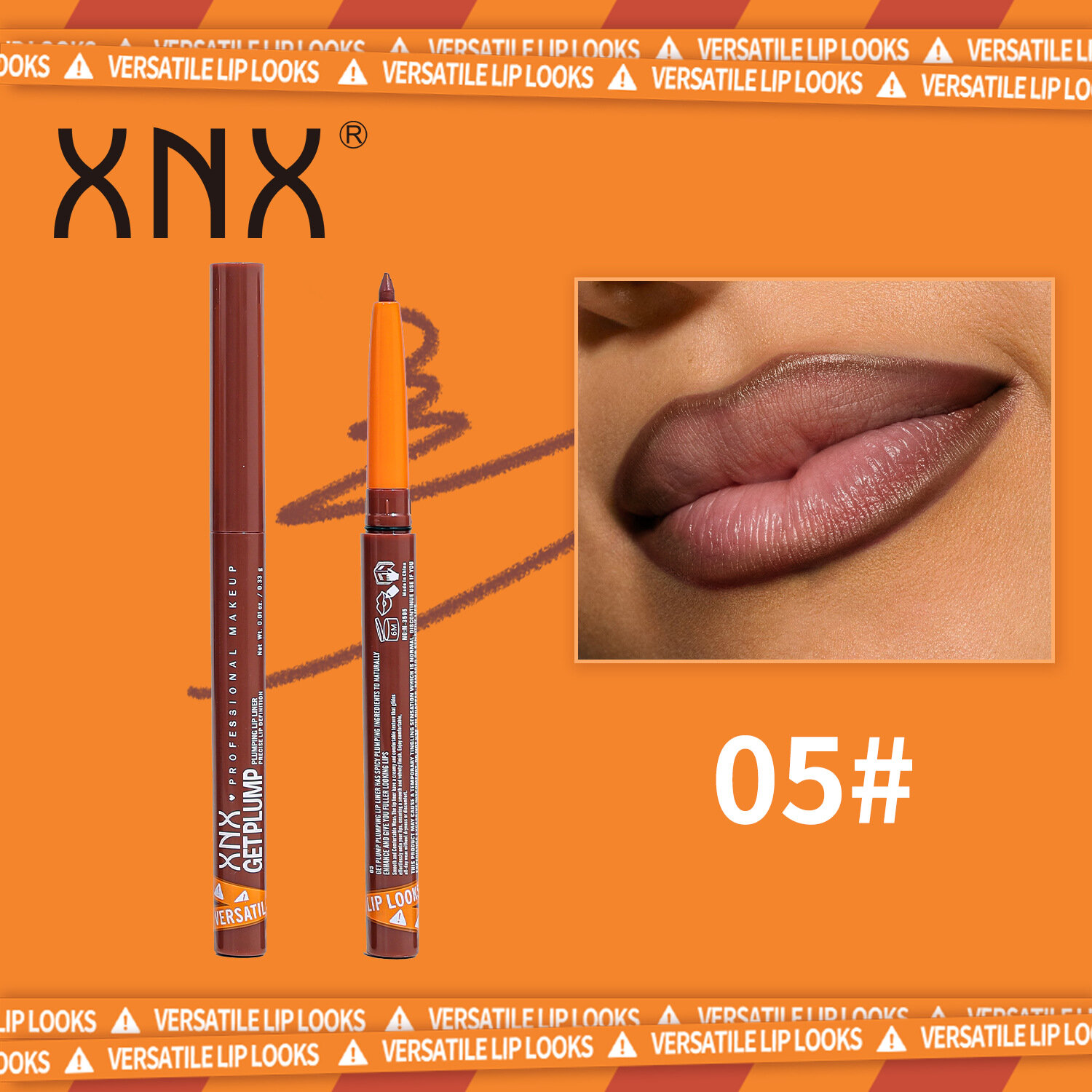 Матовый контурный карандаш для губ XNX, водостойкий, не стирается, 6 оттенков