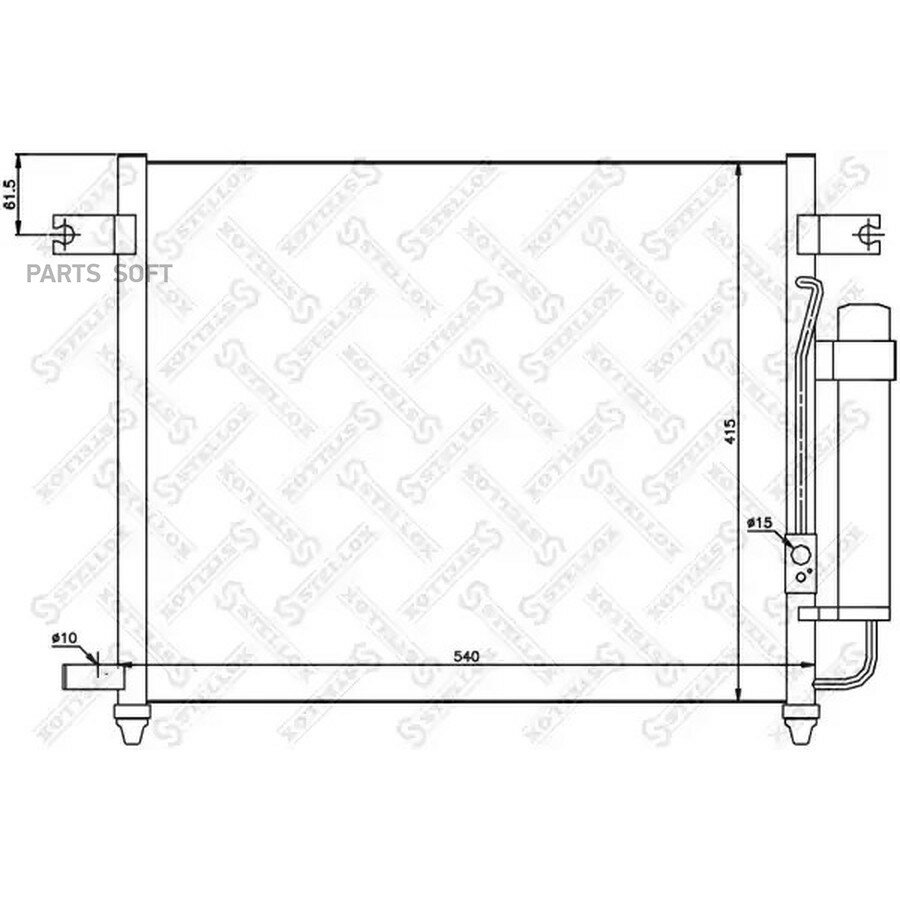 STELLOX 1040173SX 10-40173-SX радиатор кондиционера!\ Chevrolet Aveo T200 1.2 03-08