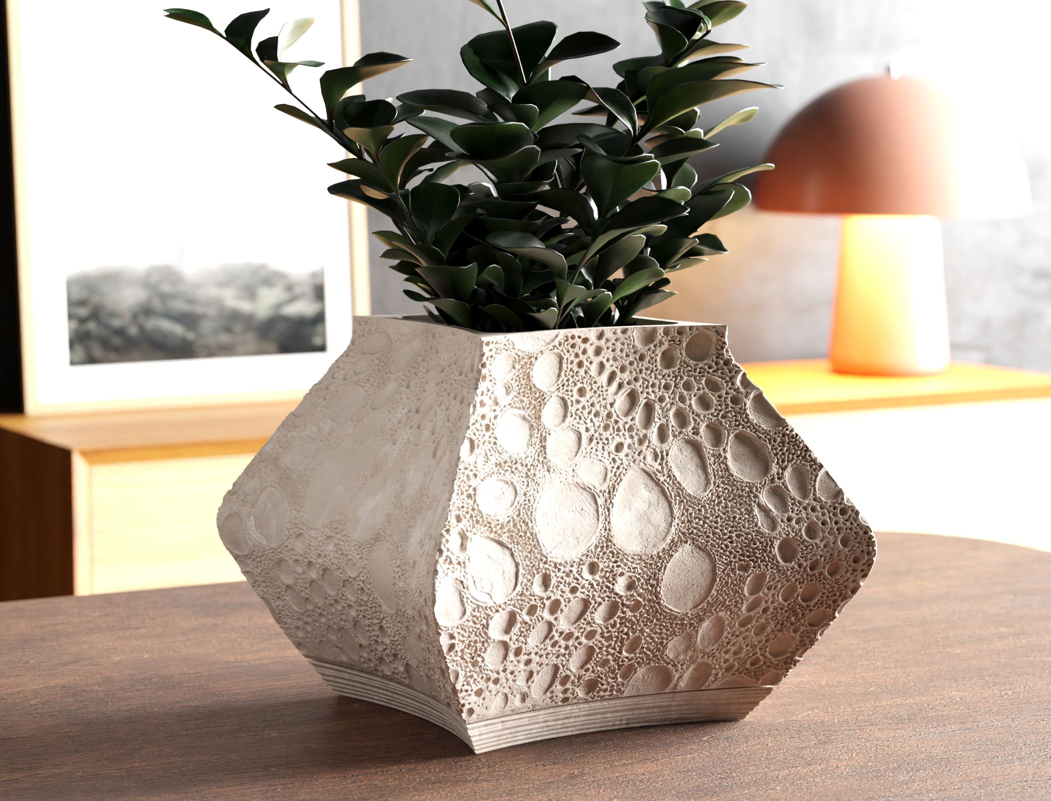 Кашпо для растений дизайнерская, 3D-печать под заказ, арт. PZ-PLANT-PR-1630021