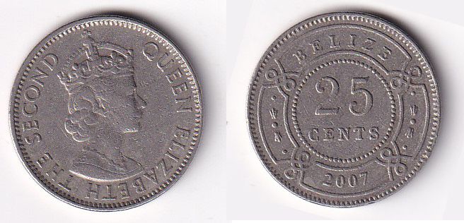 Белиз 25 центов 2007 год