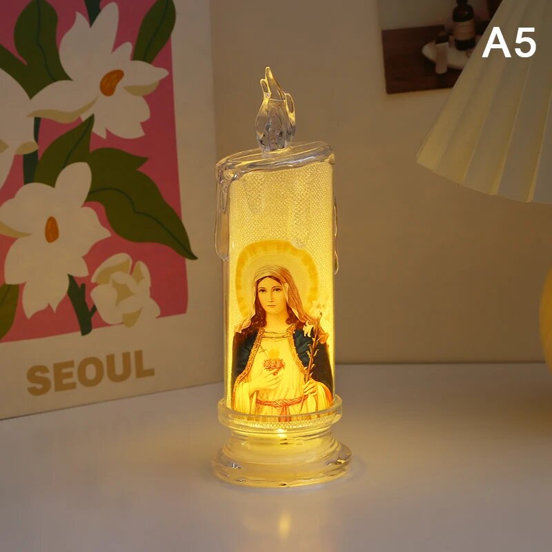 Светодиодная лампа-свеча «Иисус и Дева Мария» A-Nice