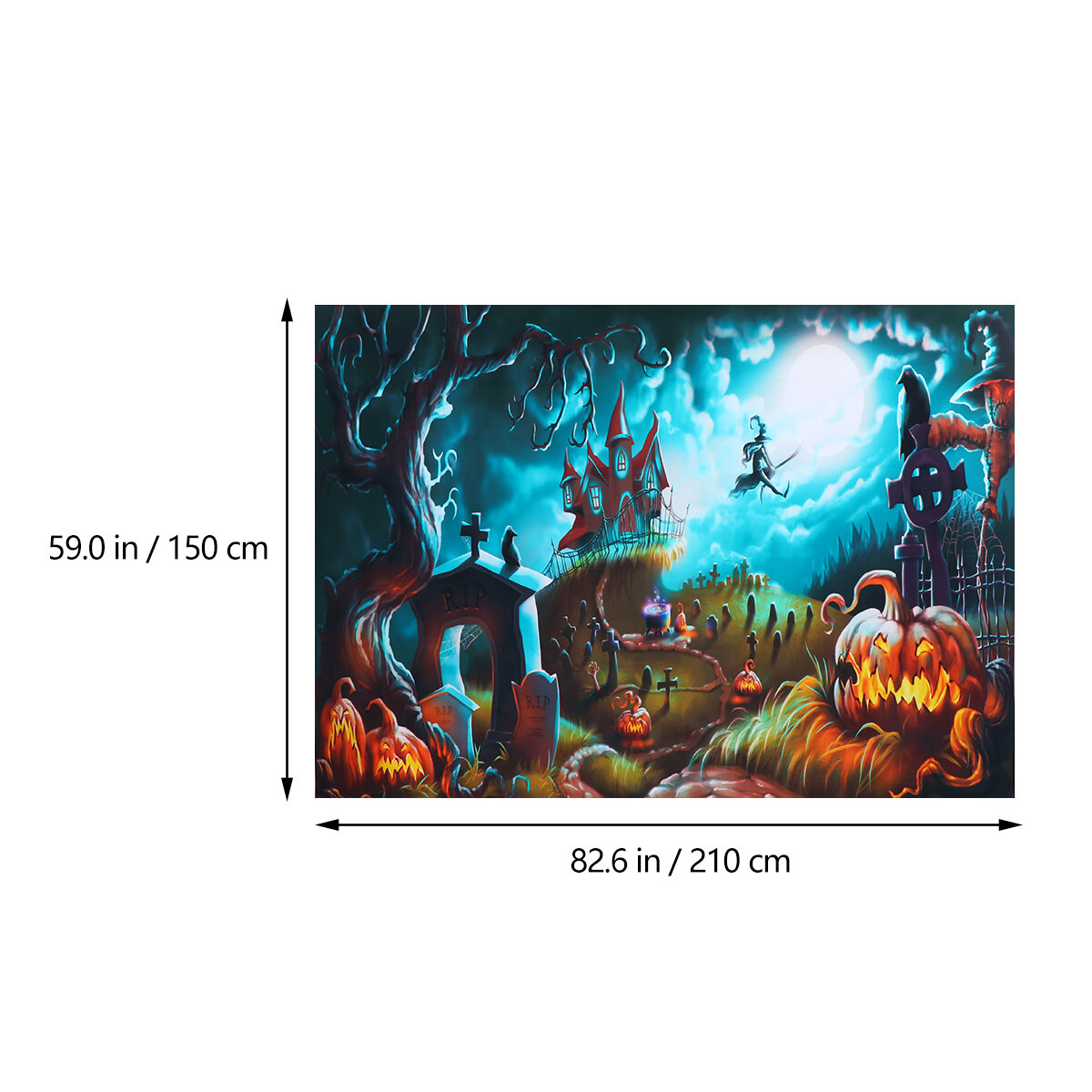 Halloween Фон Для Фото Студии С Темой Страшного Кладбища 210x150cm
