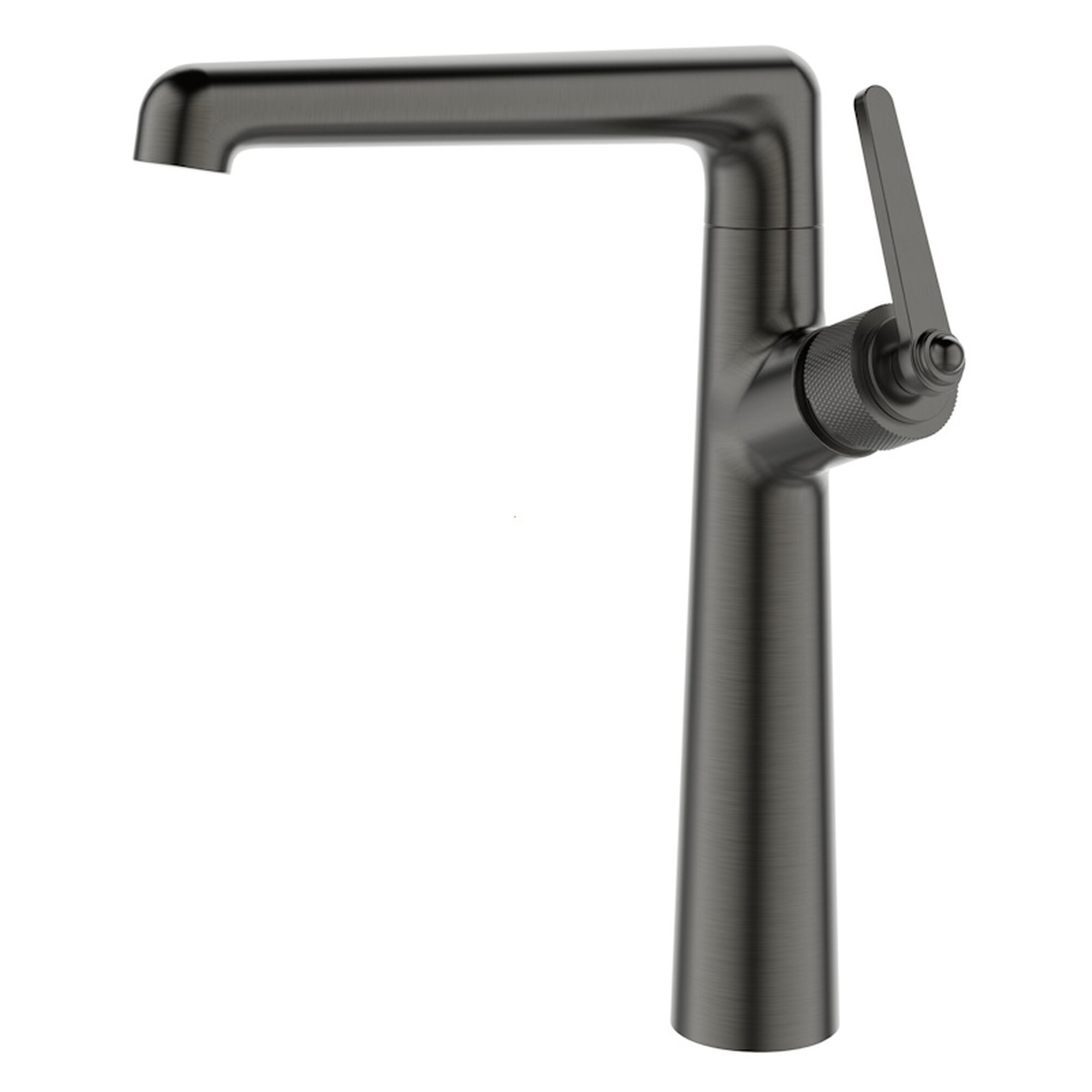 Смеситель для раковины высокий Esko BG25GM, традиционный излив, оружейная сталь