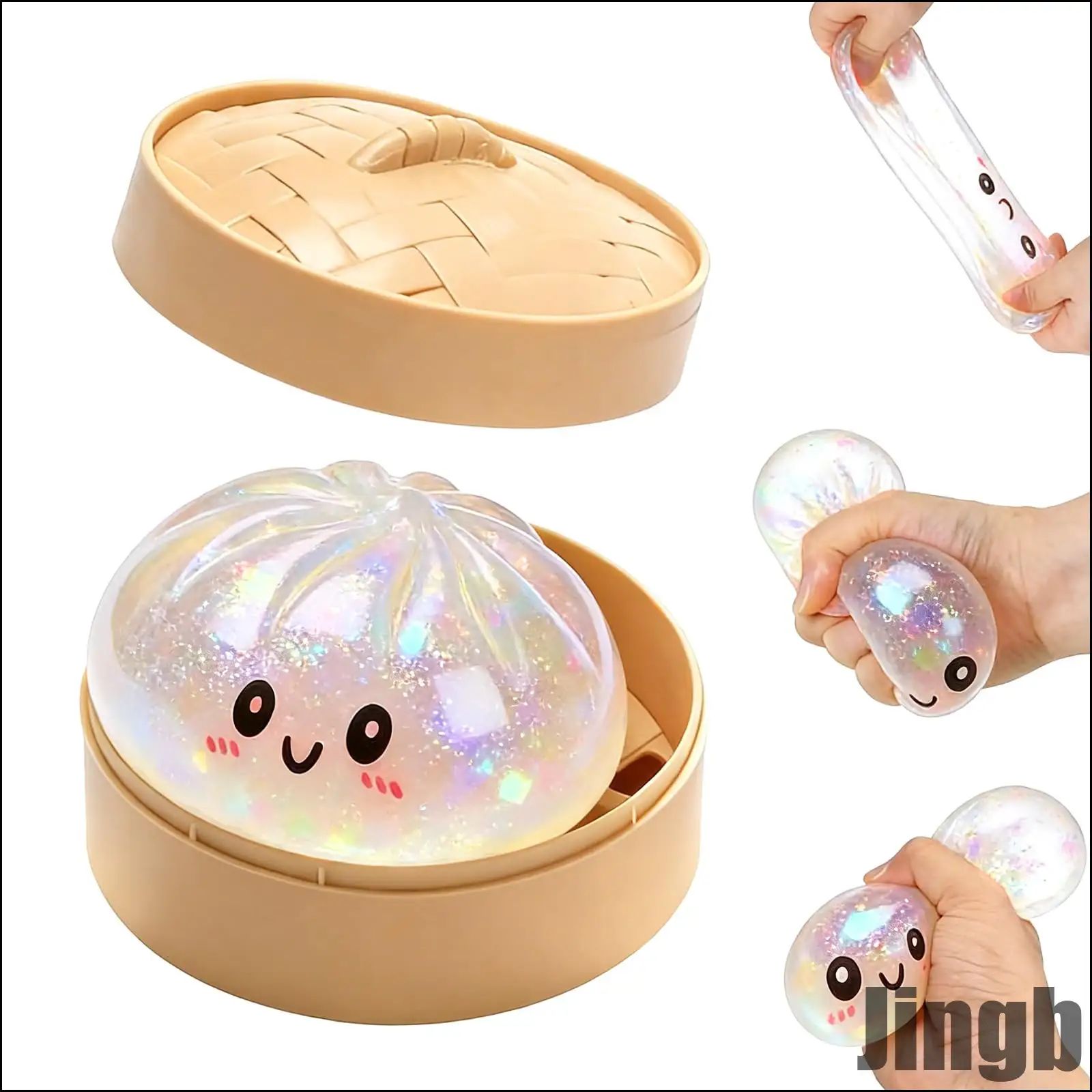 Glitter Dumpling Хинкали антистресс /пельмени сквиш/ антистрес сквиш-мялка/ игрушка для снятия стресса