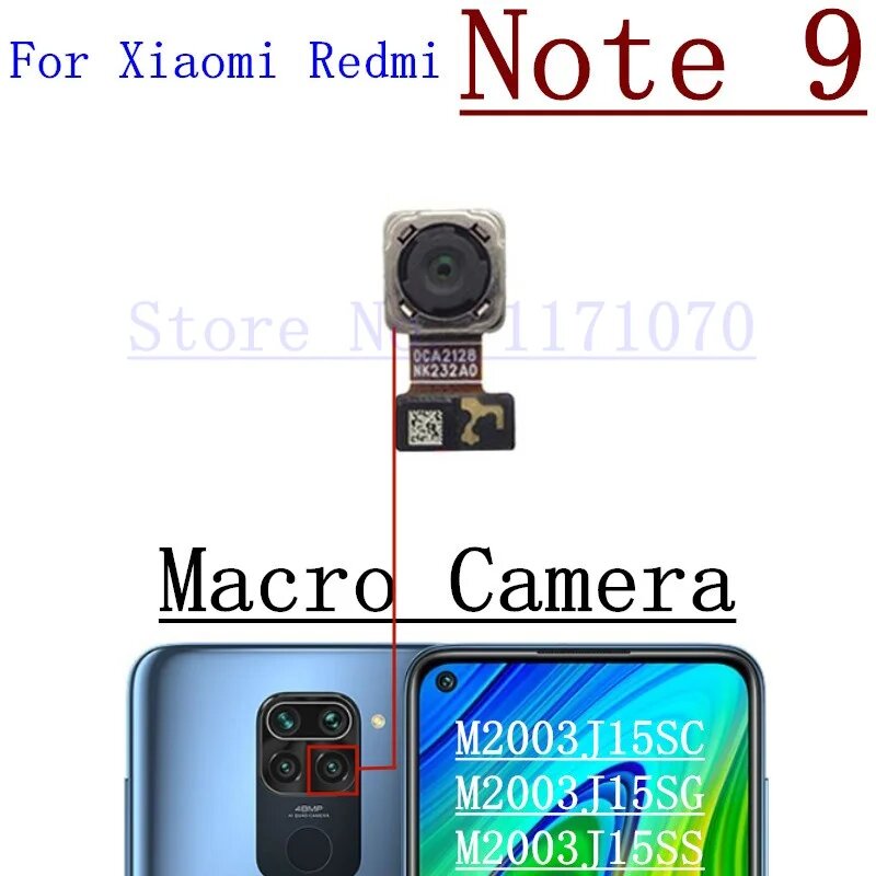 Задняя Основная камера для Xiaomi Redmi Note 9S Note9 ультраширокоугольная макро Note9 Macro