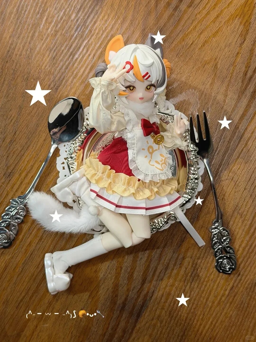 Коллекционная фигурка Inedible Doll Lunar Lore Meow Meow Meow Power Series Белый, Open-calico cat