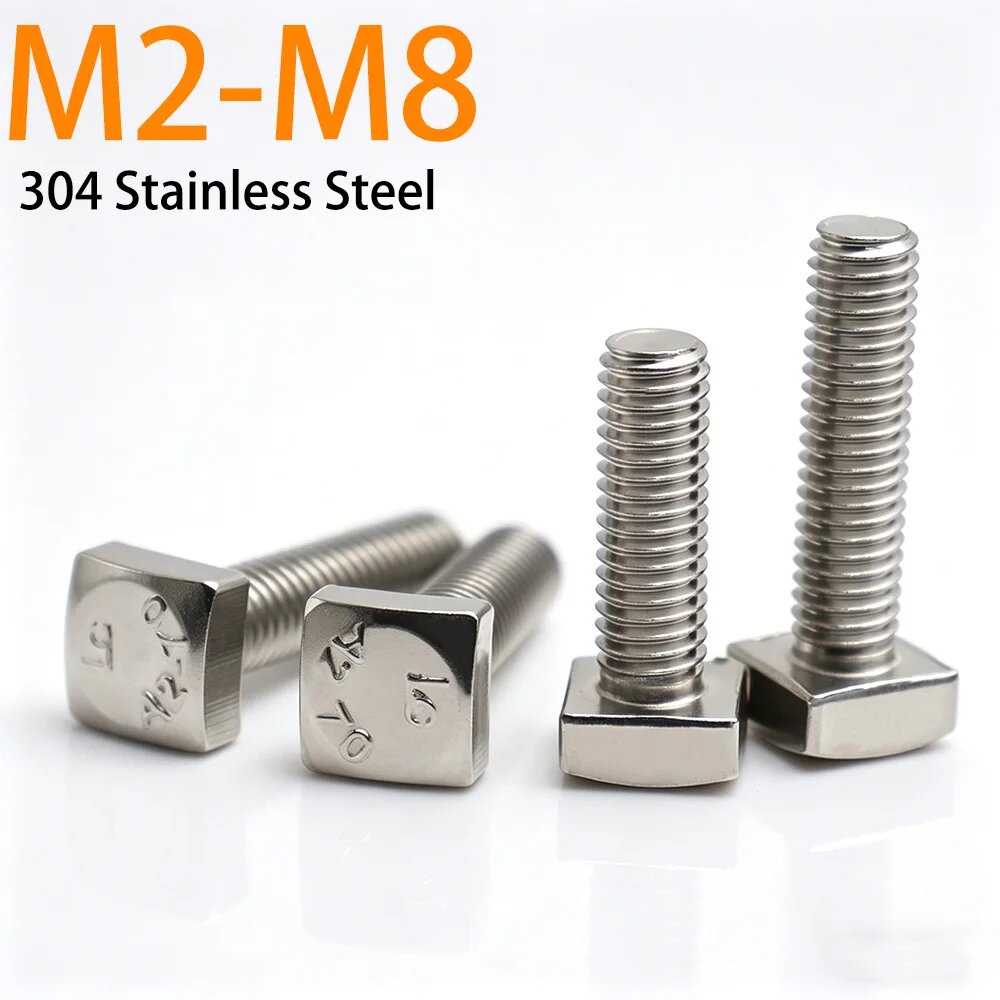 Болты с квадратной головкой Zimir из нержавеющей стали 304 M4-M12 30mm, M4 x20pcs