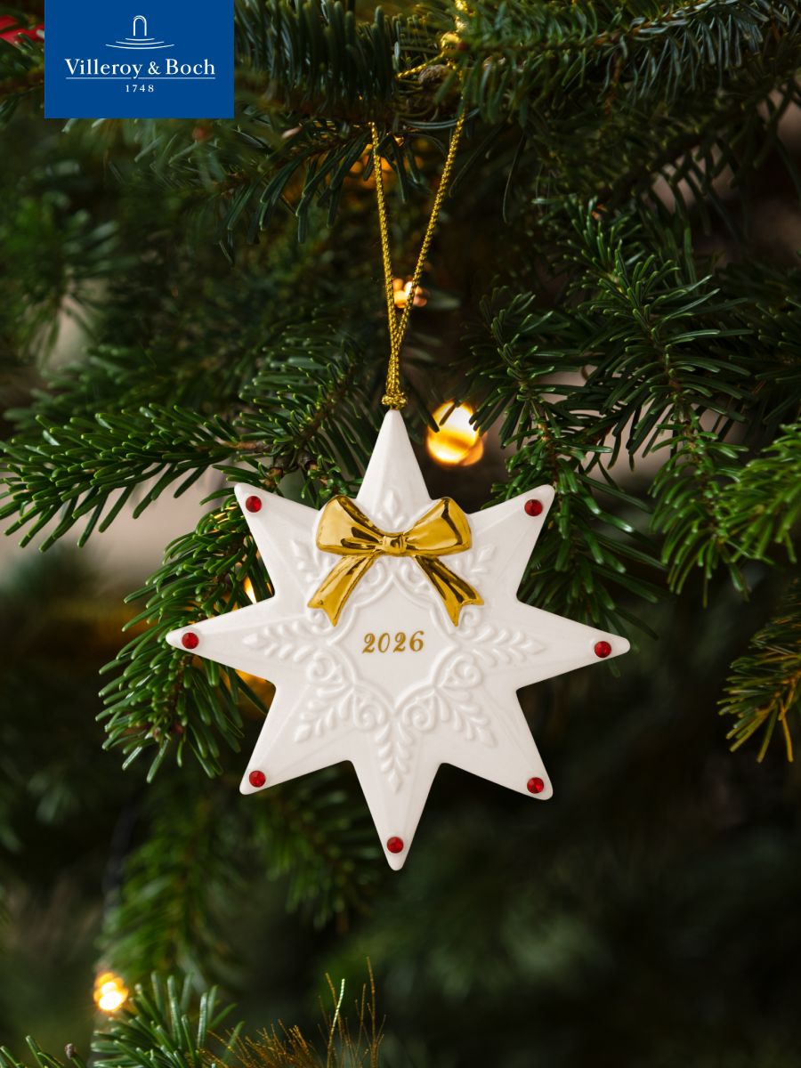 Елочное украшение "Звезда" новогоднее 11,3 см, Christmas Classics, Villeroy, & Boch, Премиум-Фарфор