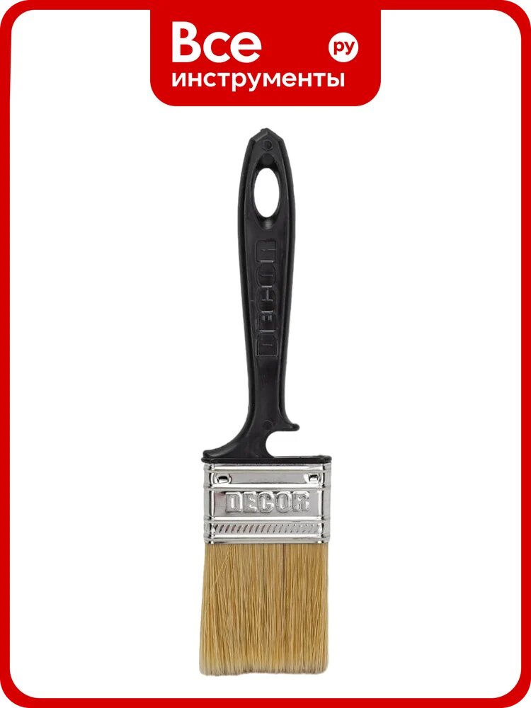 Кисть DECOR ХИТ 50х14 мм, светлая смешанная щетина, пласт. ручка 713-050