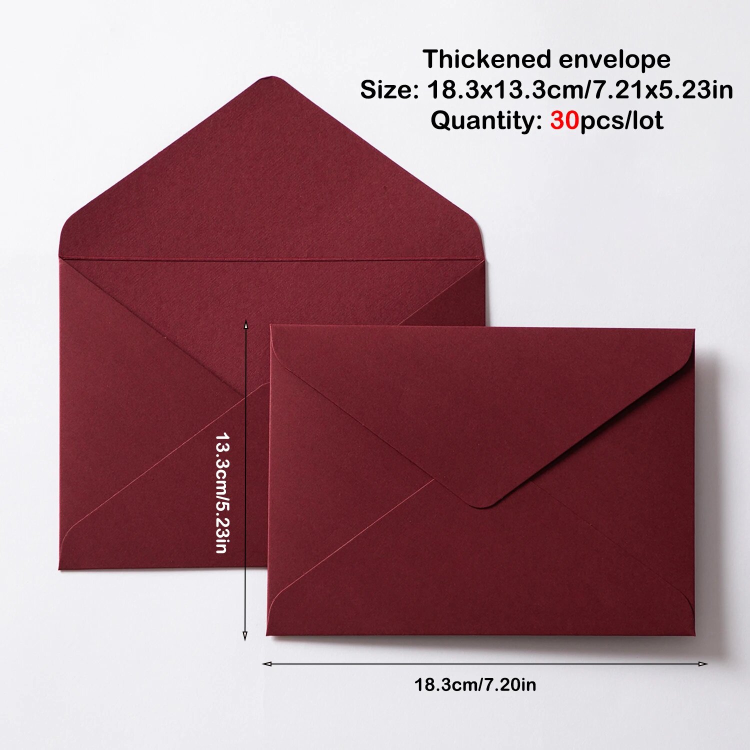 Конверты QKX А7 30 шт. Красный, 183x133mm-red 30pcs
