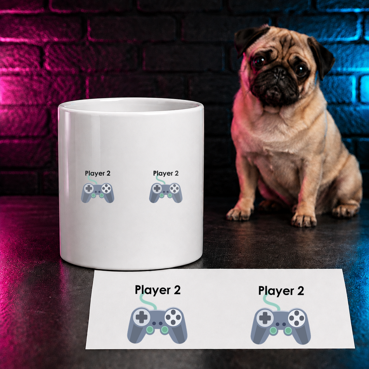 Кружка с принтом «Player 2»