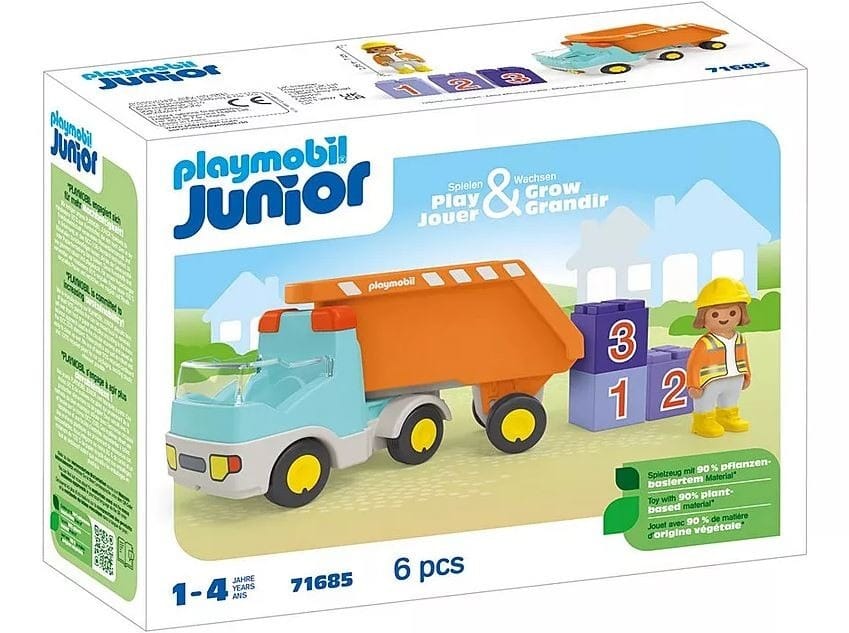 Игрушечная машинка Playmobil Junior самосвал 71685, желтый
