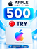 Карта пополнения Apple ID, 500 TRY, Турция, цифровой код Apple Gift Card | Подар...