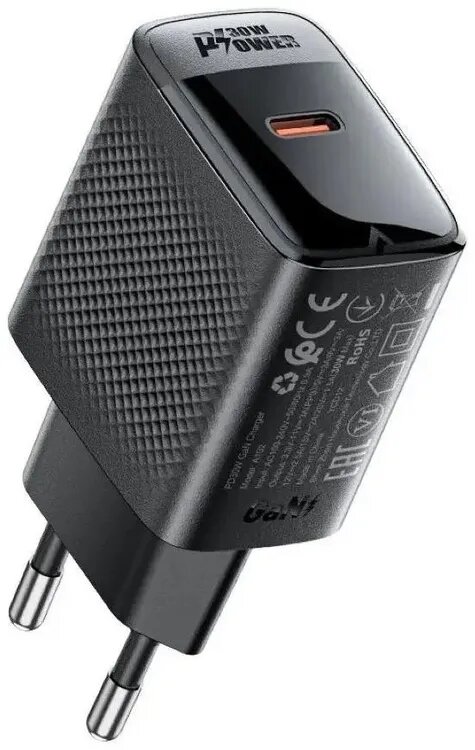 Сетевое зарядное устройство ACEFAST A102, USB-C, 30Вт, 3A, черный