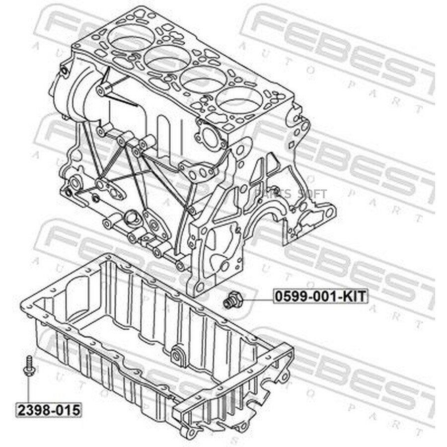 Болт VAG, BMW (11658623438 ; N90735602 ; N90735603 ; N90735604) \ FEBEST 2398-015 FEBEST 2398015 | цена за 1 шт