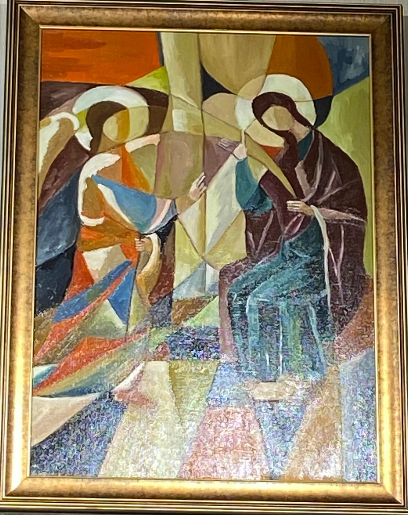 Картина в раме . Благовещение. Иконопись. 50/70. Х/ масло/ мастихин. 2026 г. Художник Миляева НН