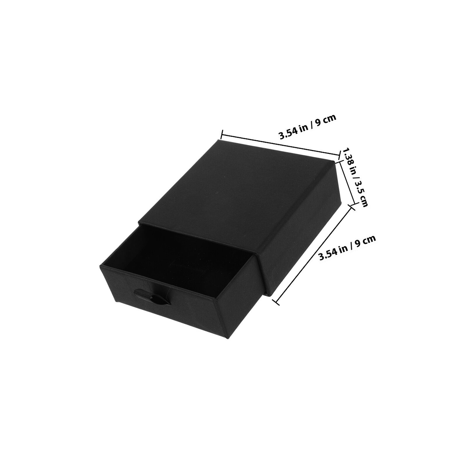 Коробка Для Ювелирных Изделий Из Бумаги 2 Штуки Размер 9.00X9.00X3.50Cm Модная Дизайн Чёрного Цвета