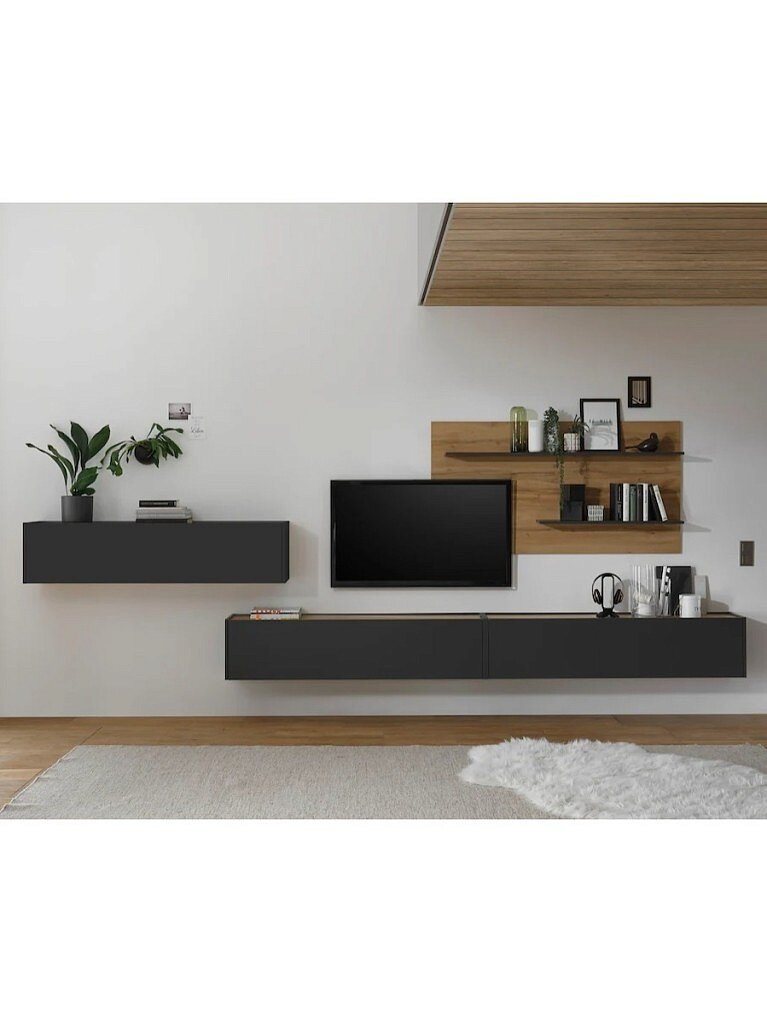 Стенка МебельЛэнд24 Анси-6 Антрацит 300x30x80 серый