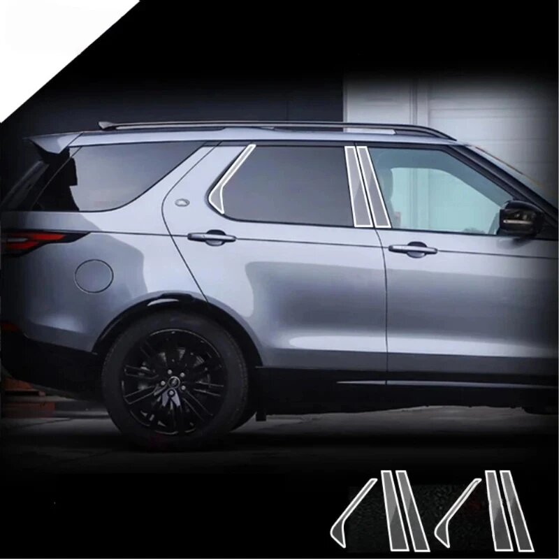 Для Land Rover Discovery 5 2017-2023 прозрачная пленка из ТПУ, внешние окна, BC, полоски центральной стойки, автомобильные наклейки, автомобильные аксессуары