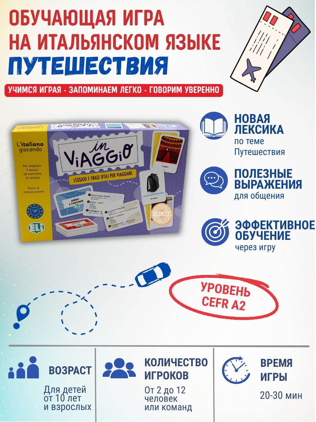 In Viaggio (A2)/ Обучающая игра на итальянском языке "Путешествия"