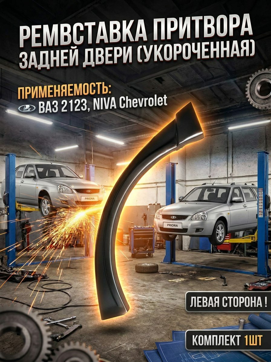 Ремонтная вставка притвора задней двери левая укороченная совместим с Шевроле Нива ВАЗ 2123