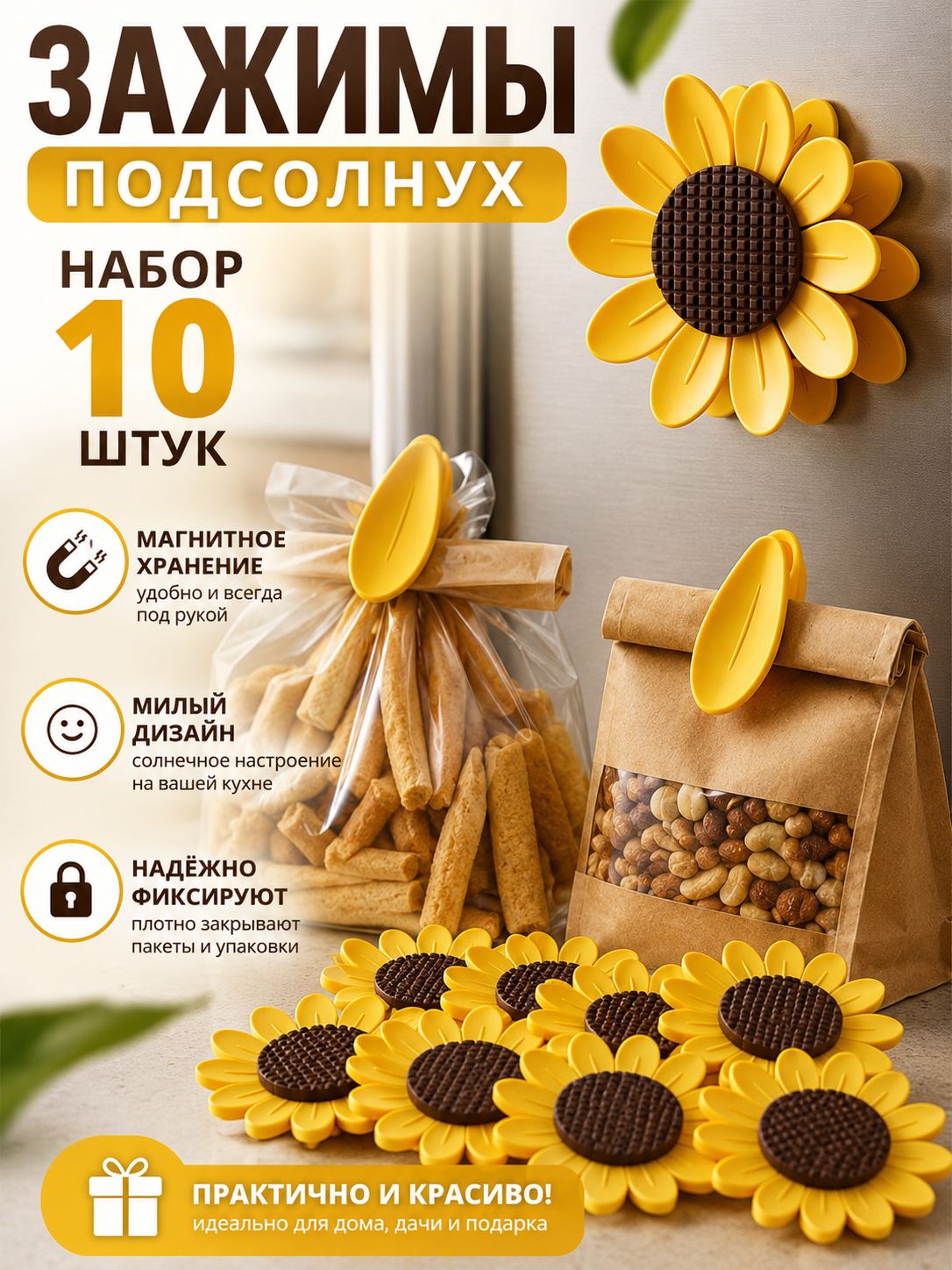 Зажим кухонный, 10 шт