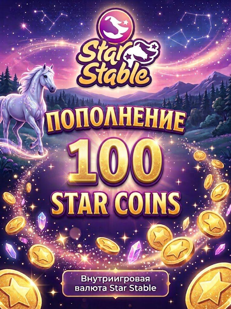 100 Star Coins | Star Stable | пополнение Star Coins на ВАШ аккаунт | Стар коинс пополнение