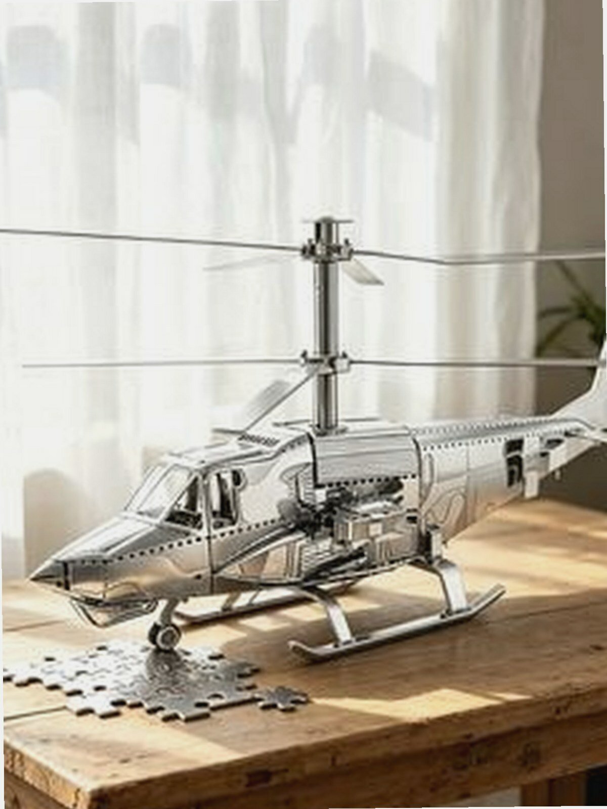 3D-пазл металлический вертолёт, собирается без ножниц и клея, набор для дома